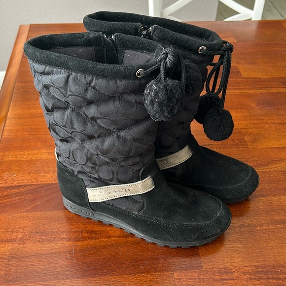 Coach | Shoes | Coach Juniper Snow Boots With Pom Poms | Poshmark